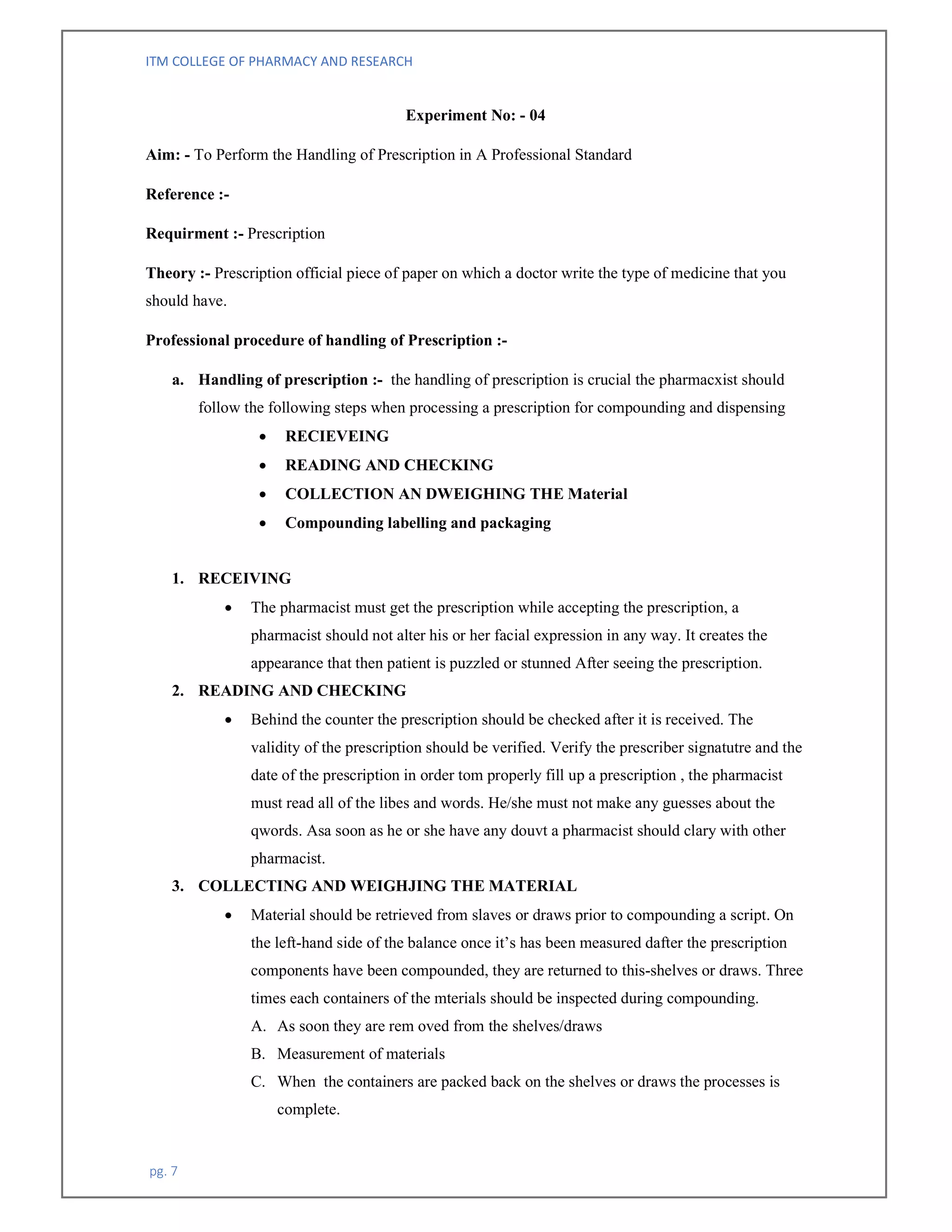 lab manual of Community Pharmacy and management.pdf