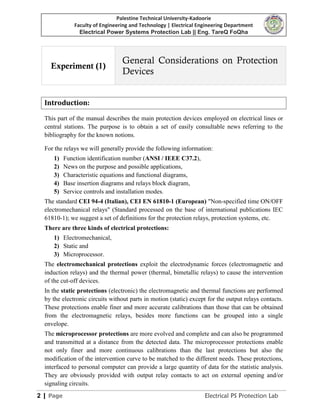 Electrical Power Systems Protection Lab in PTUK | PDF