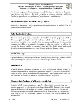 Electrical Power Systems Protection Lab in PTUK | PDF