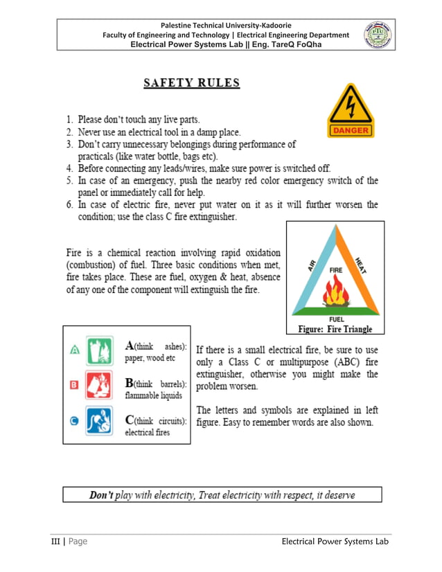 Electrical Power Systems Lab Manual in PTUK | PDF