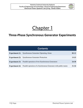 Electrical Power Systems Lab Manual in PTUK | PDF