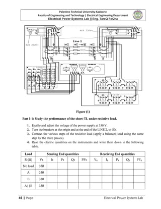 Electrical Power Systems Lab Manual in PTUK | PDF
