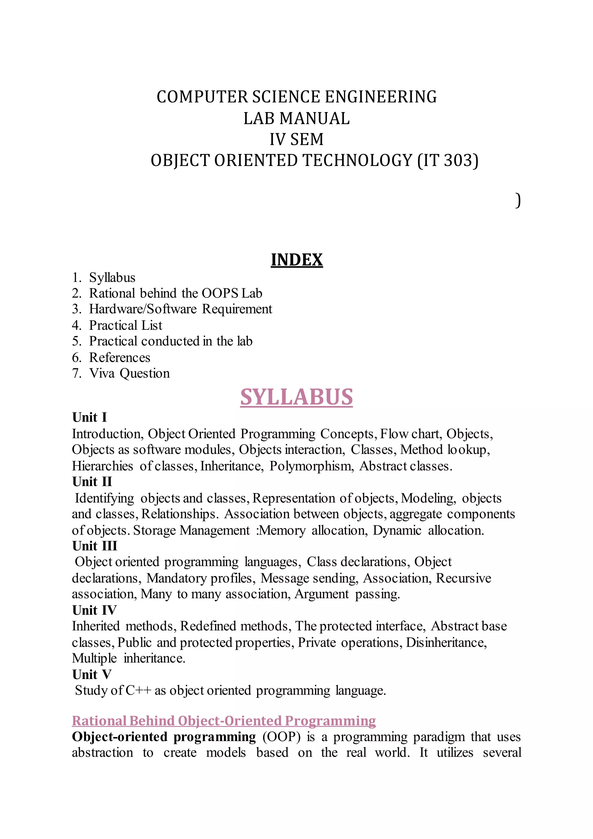 Lab manual object oriented technology (it 303 rgpv) (usefulsearch.org) (useful search) | DOCX