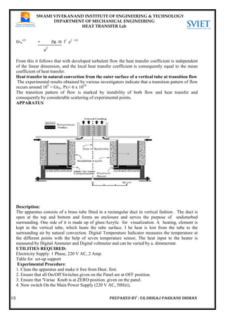 Lab manuals Heat Transfer Manuals | PDF