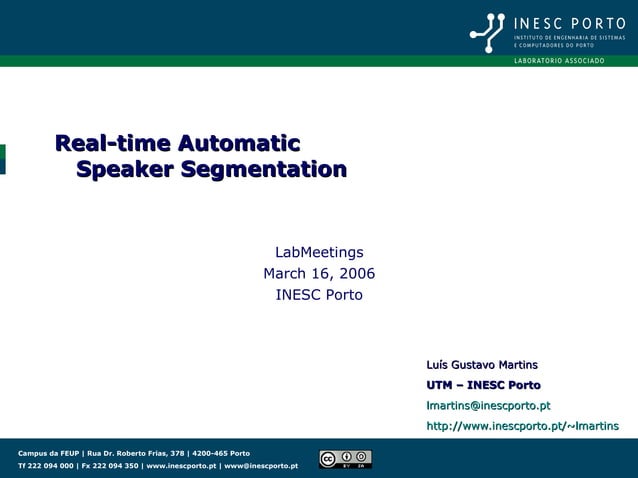 Speaker Segmentation (2006) | PPT