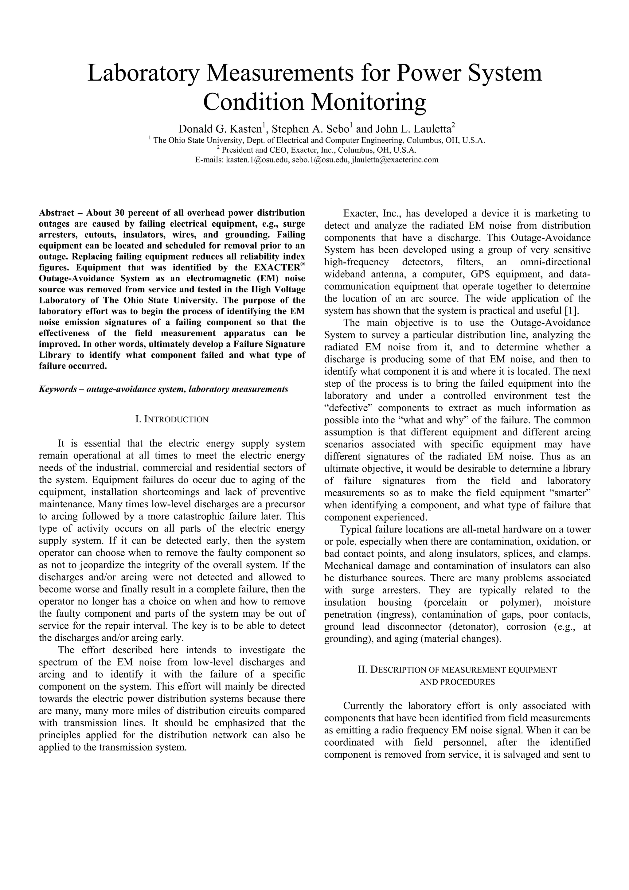 Lab methods for power sys condition monitoring | PDF
