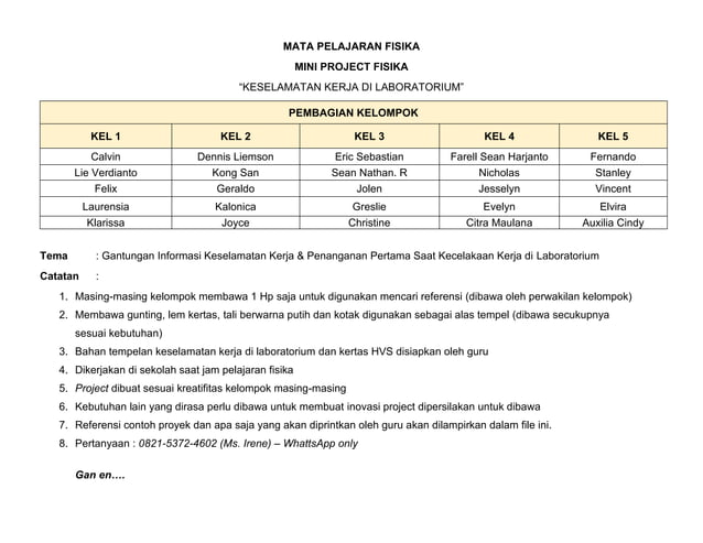 Lab Mini Project Fisika Membuat Keselamatan Kerja di Laboratorium.pdf
