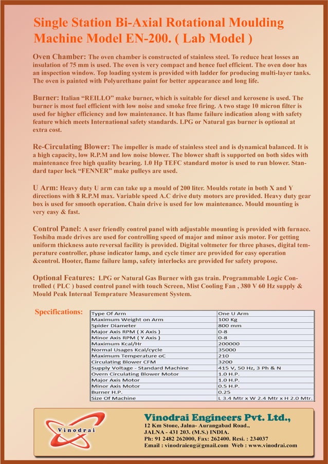 Rotational Moulding Machine Lab Model Catalouge | PDF