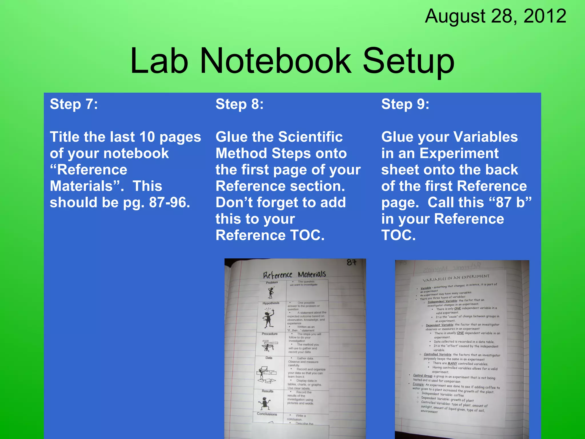 Lab notebook set up | PPT