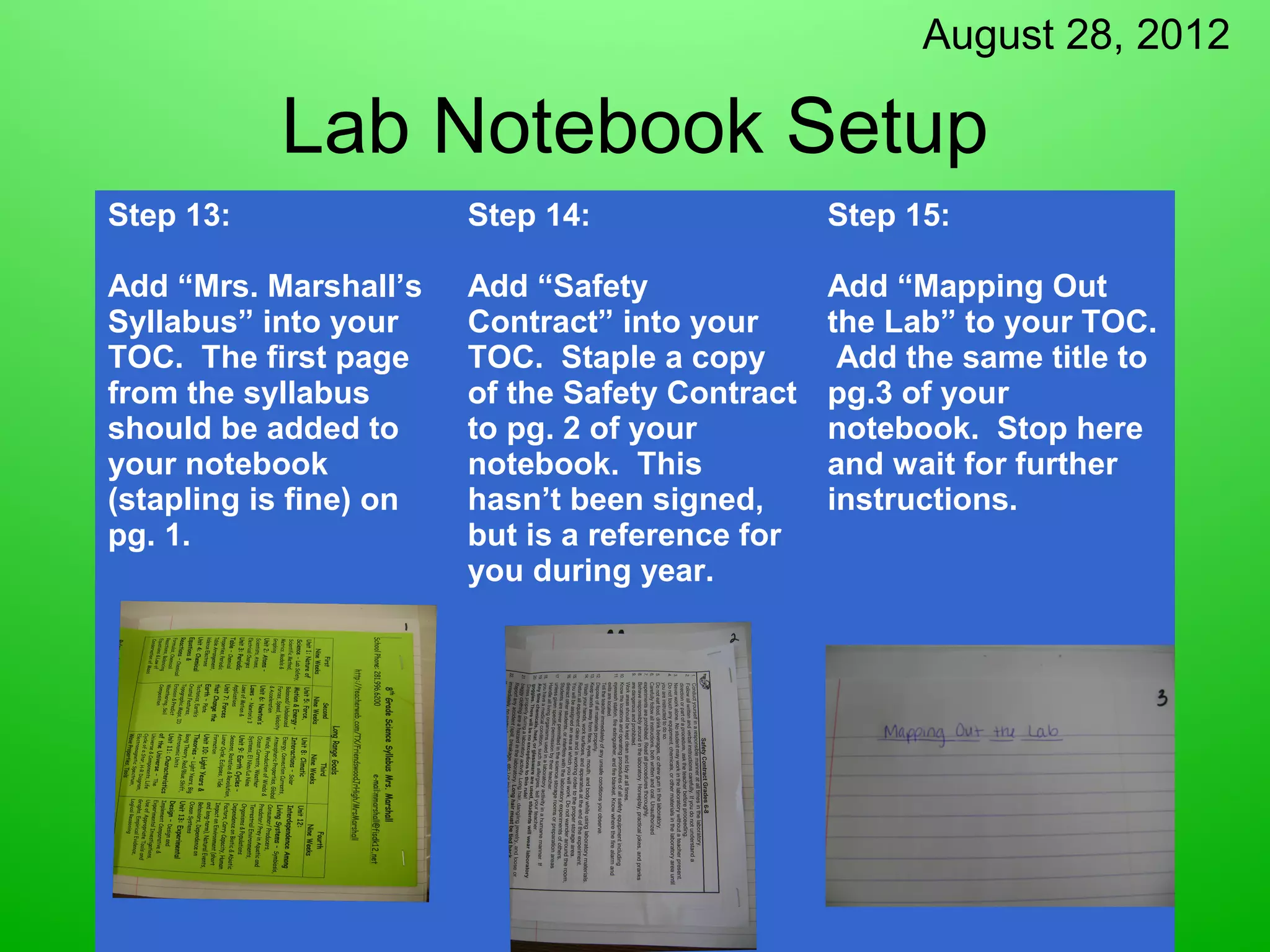 Lab notebook set up | PPT