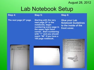 Lab notebook set up | PPT