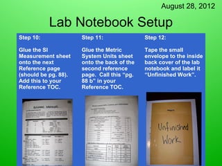 Lab notebook set up | PPT