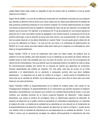 Determinacion cuantitativa de la actividad enzimatica del preparado | DOCX