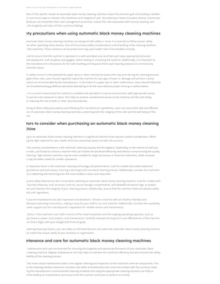 Exploring the Power of Automatic Black Money Cleaning Machines | PDF