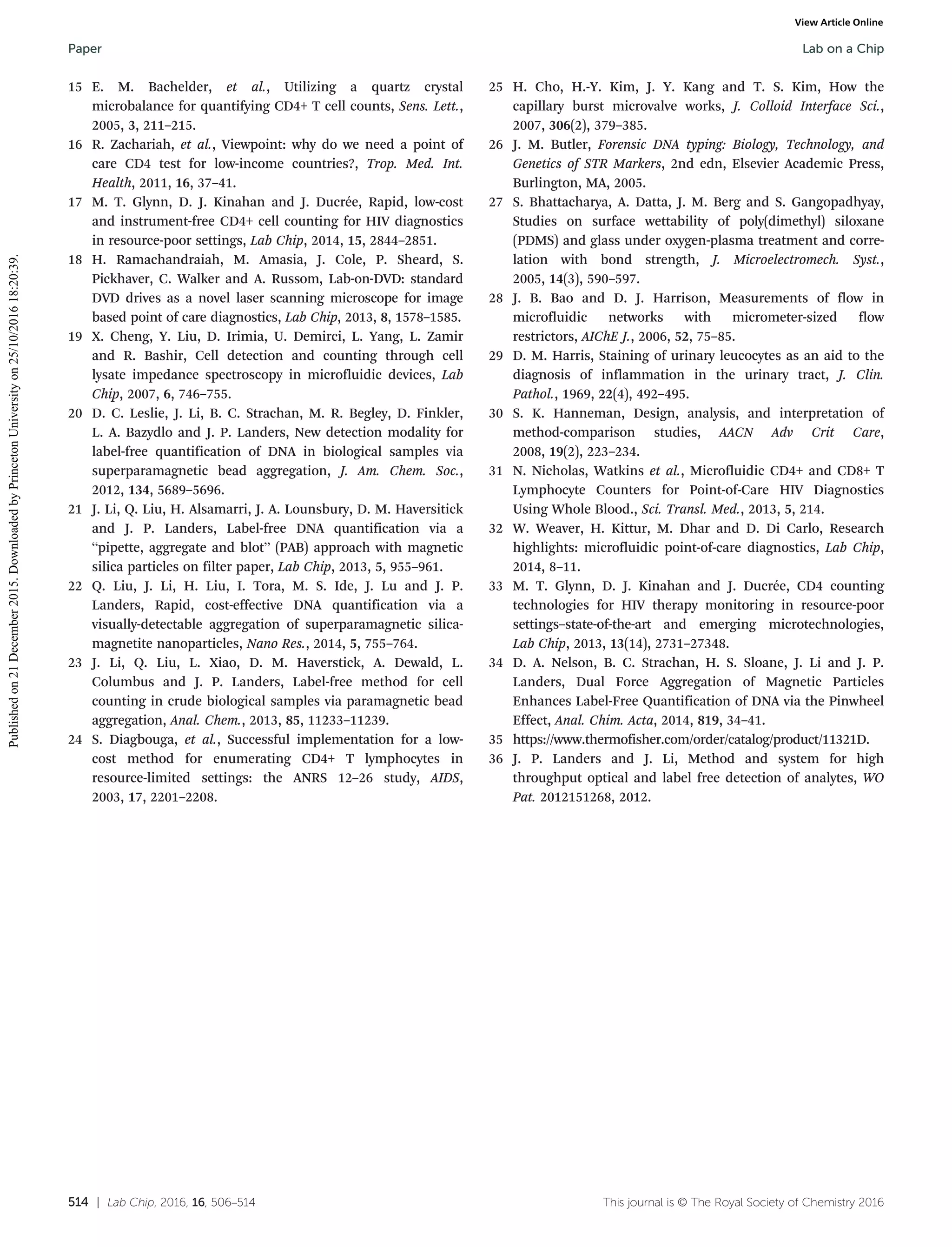 Lab on a chip 2016 qian liu | PDF | Infectious Diseases | Diseases and ...