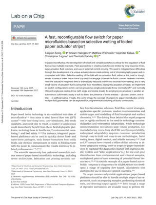 Fast, reconfigurable switch for chemical sensors | PDF
