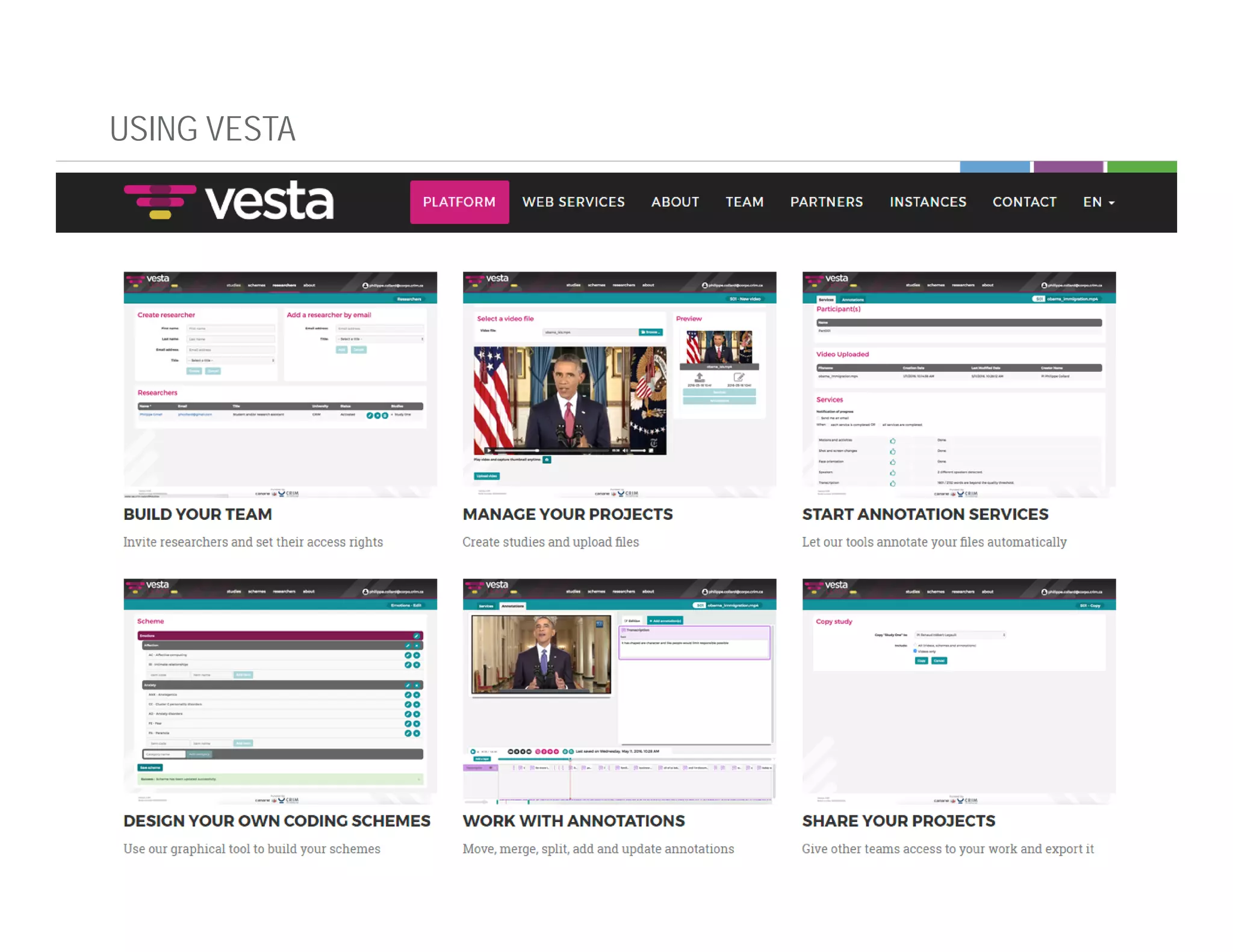 The VESTA Platform: Video Evaluation System for Task Analysis | PDF