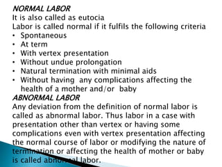 NORMAL LABOR (EUTOCIA) | PPTX
