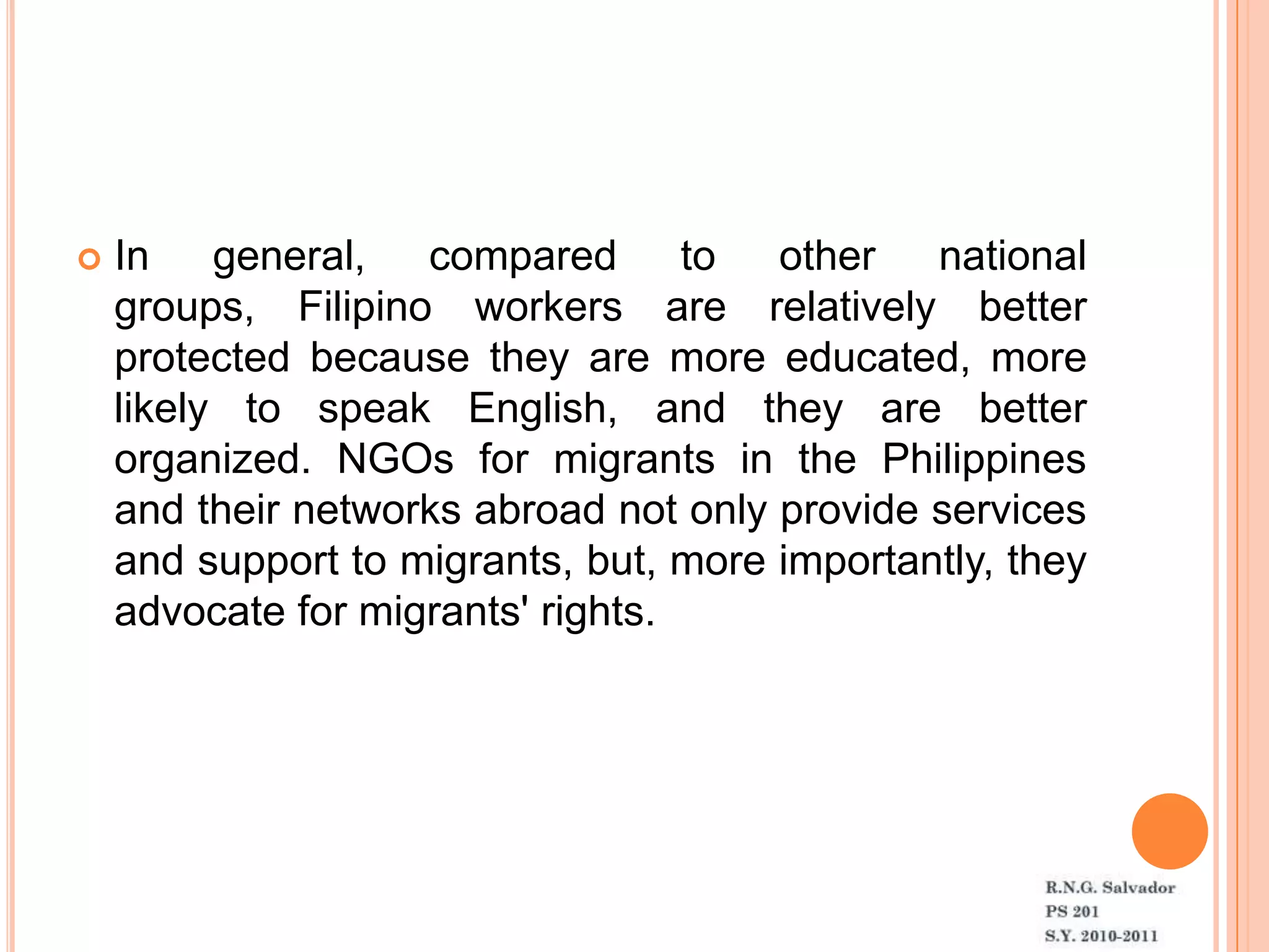 PS 201 Labor Migration And The Global Filipino | PPSX