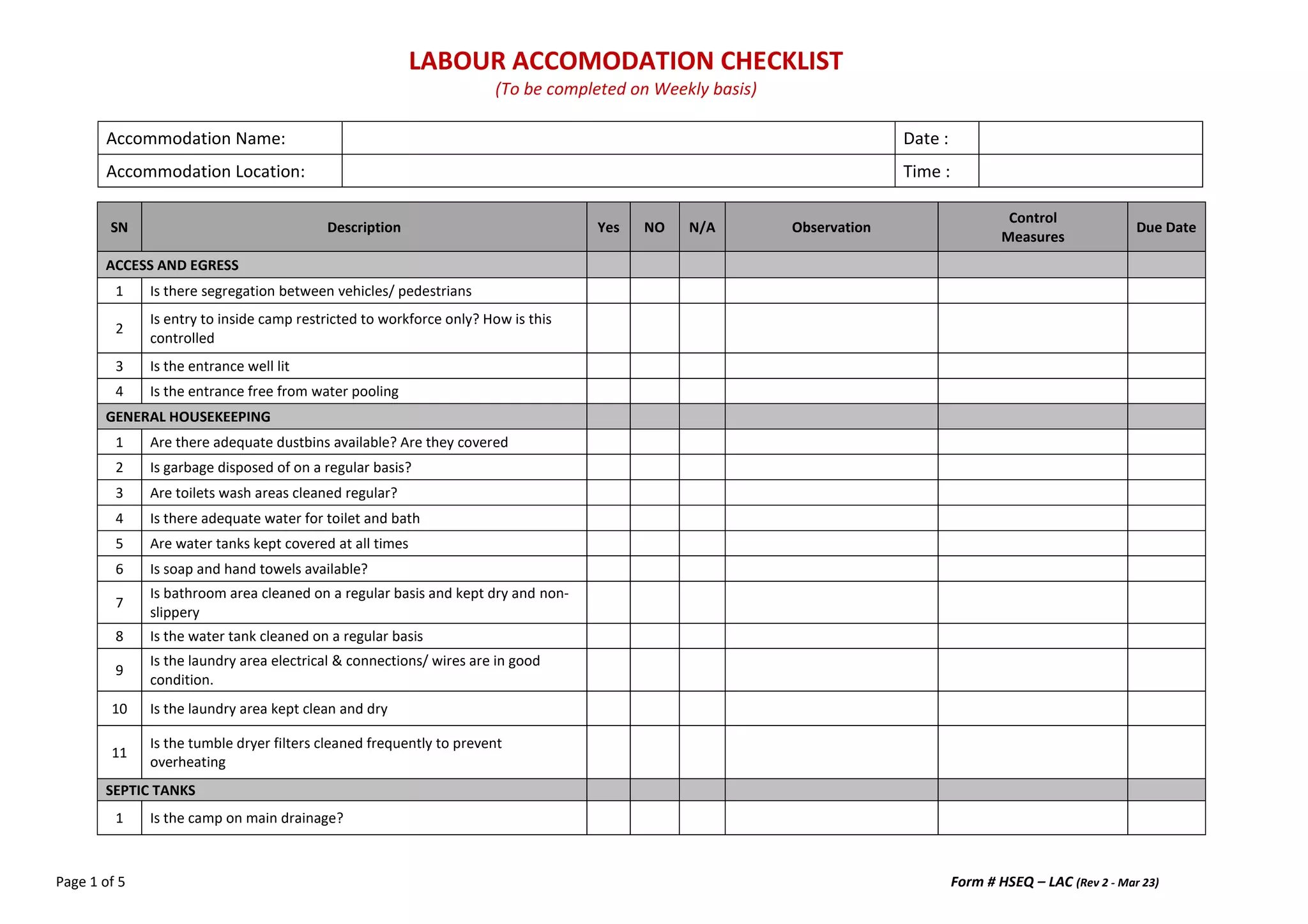 LABOR ACCOMMODATION CHECKLIST Form # HSEQ - LAC Rev 2.docx