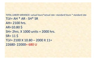 Labor and material variances | PPT