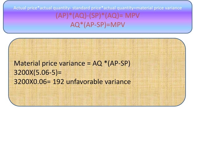Labor and material variances | PPT
