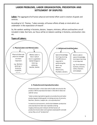 Labor Problems, Their Prevention and Settlement | DOCX