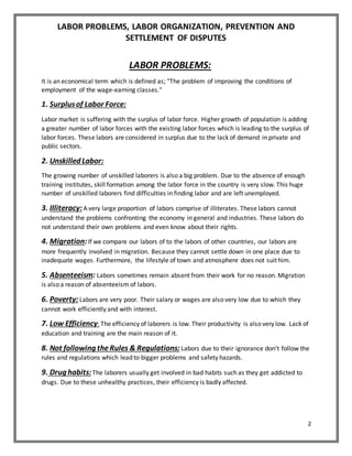 Labor Problems, Their Prevention and Settlement | DOCX