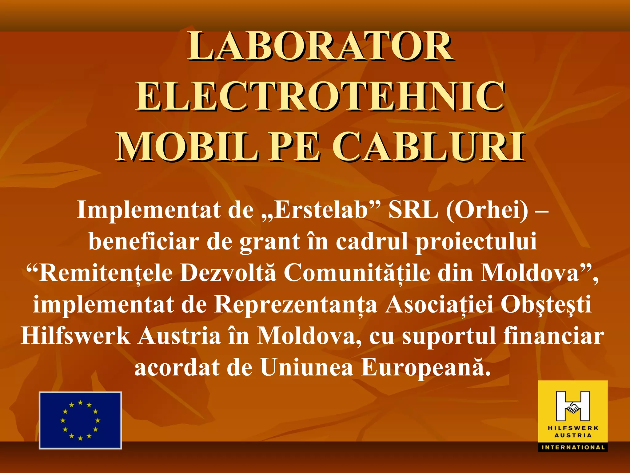 Laborator electrotehnic mobil pe cabluri | PPT