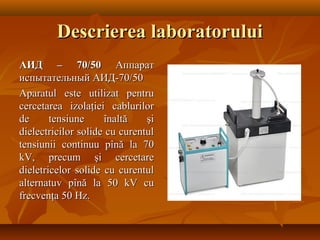 Laborator electrotehnic mobil pe cabluri | PPT