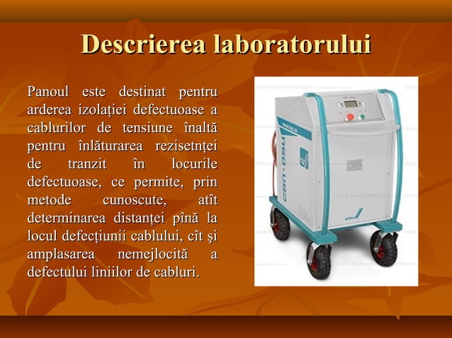 Laborator electrotehnic mobil pe cabluri | PPT