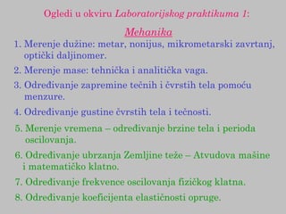 Laboratorijski praktikum iz fizike kao poseban predmet | PDF