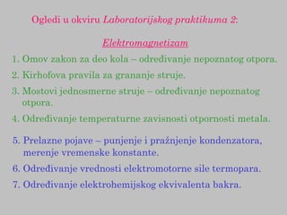 Laboratorijski praktikum iz fizike kao poseban predmet | PDF
