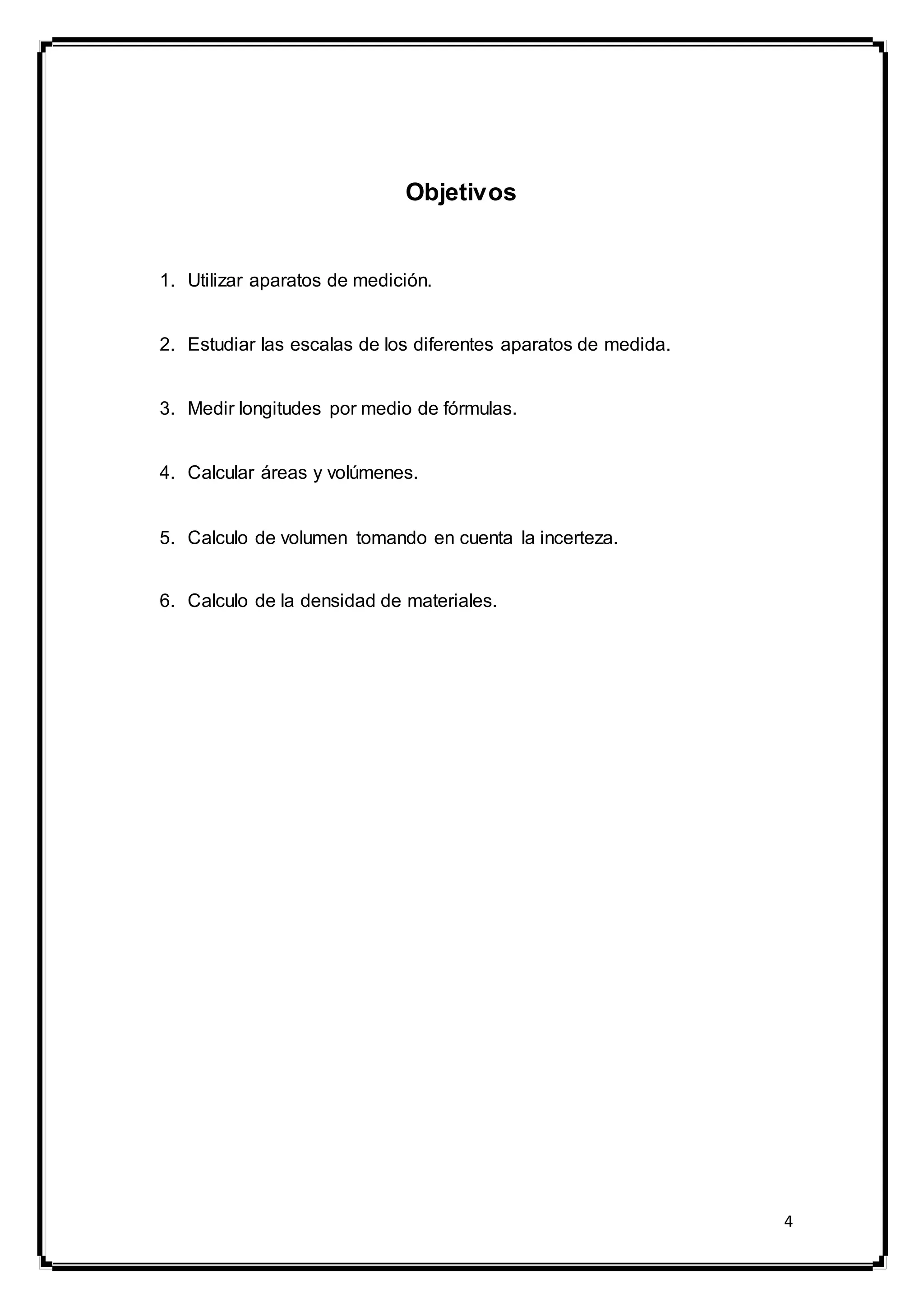 Medición y cálculo de áreas, volúmenes y densidades (Informe de ...