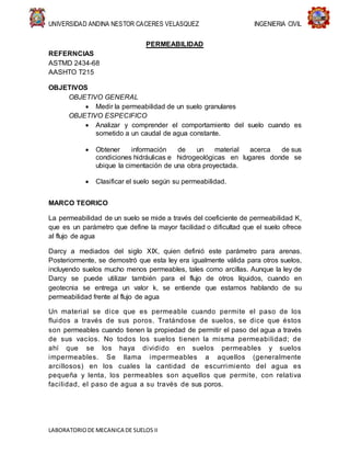 Laboratorio permeabilidad | DOCX