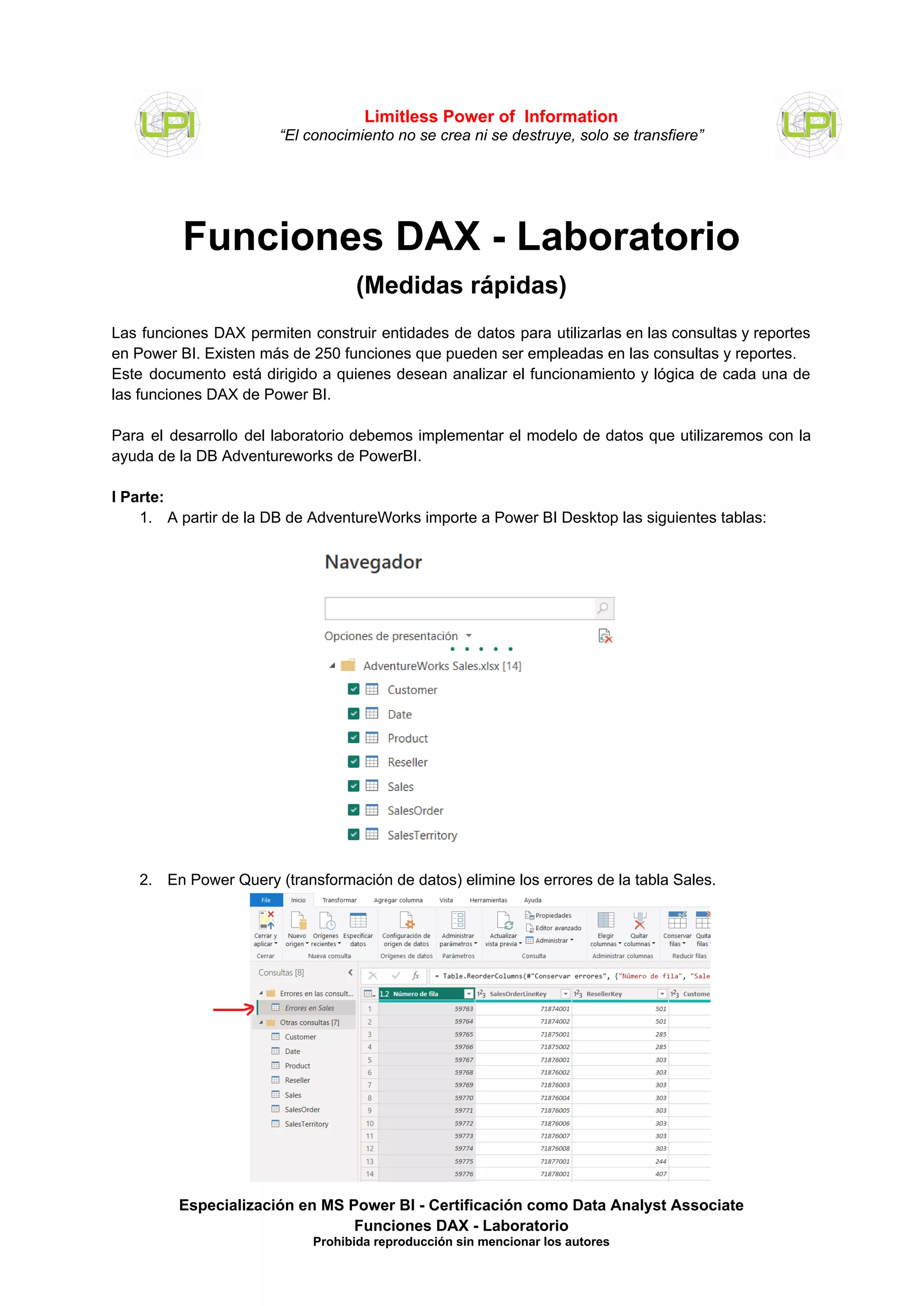 Laboratorio Funciones DAX | PDF