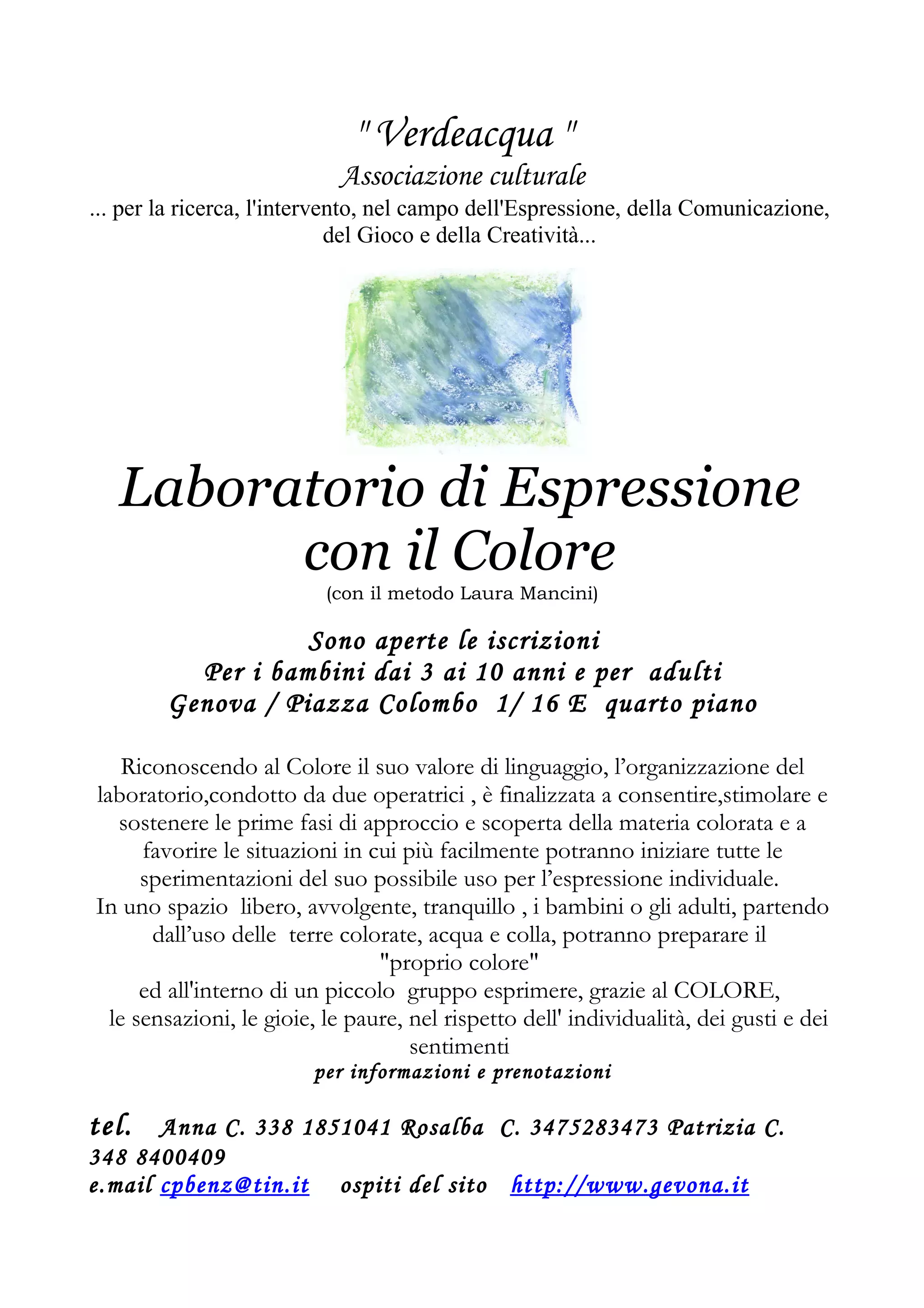 Laboratorio del colore adulti e bambini | DOC
