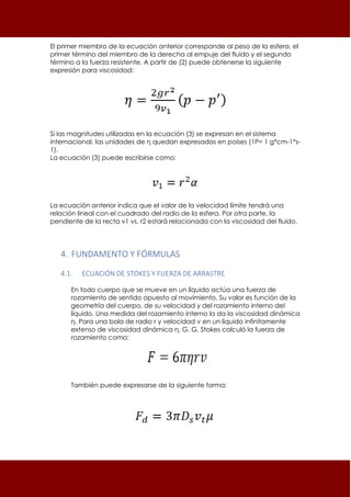 Laboratorio i viscosidad de un fluido i | PDF