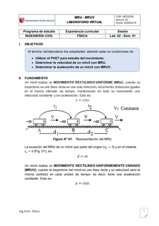 MRU-MOVIMIENTO RECTILINEO UNIFORME | PDF