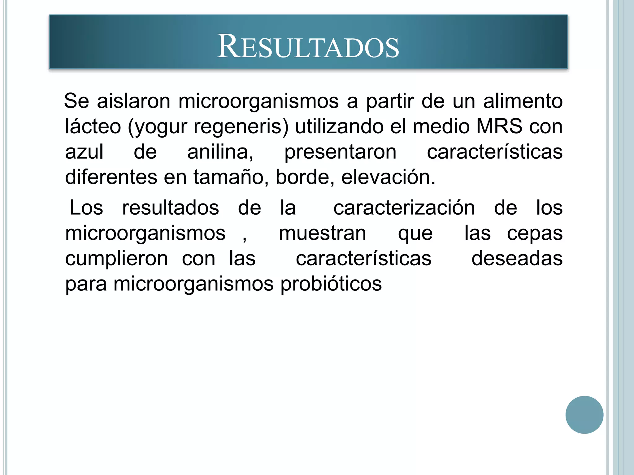 Identificación de bacterias ácido lácticas (BAL) a partir de yogurt ...