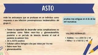 LABORATORIOS EN REUMATOLOGÍA - valores normales | PDF