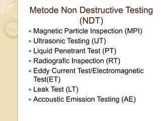 Laboratorium pengujian tak merusak | PPTX