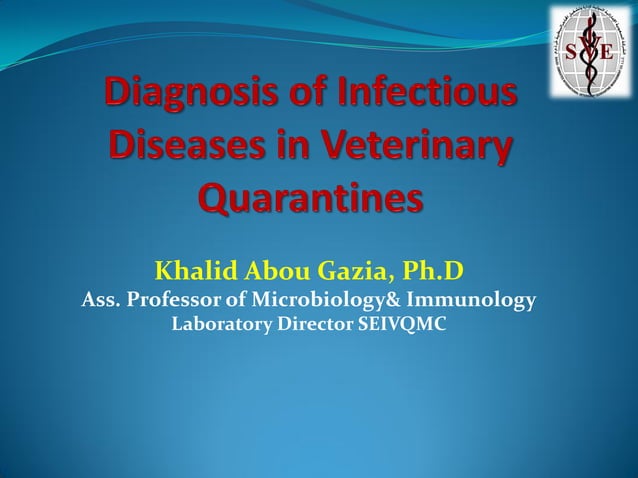Diagnosis of infectious diseases in veterinary quarantines | PDF
