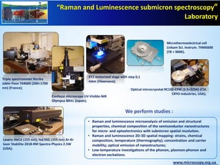 Laboratory Raman spectroscopy ISP NASU | PPTX | Chemistry | Science
