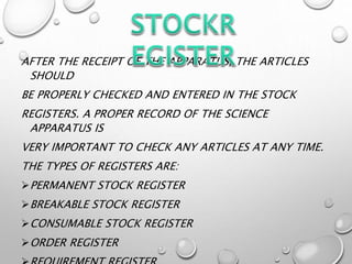 science laboratory and planning | PPTX