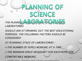 science laboratory and planning | PPTX