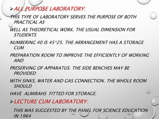 science laboratory and planning | PPTX