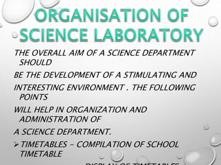 science laboratory and planning | PPTX