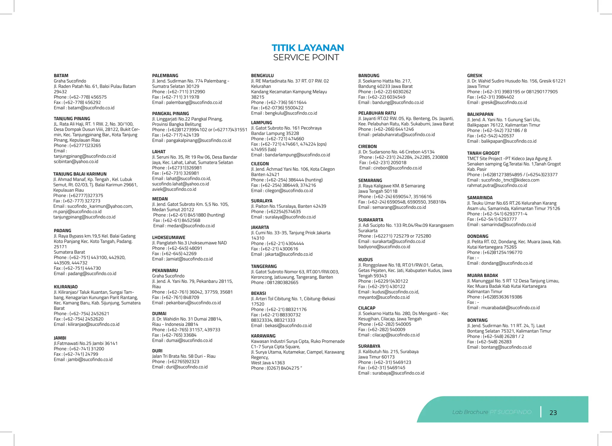 Laboratory-Brochure-SUCOFINDO.pdf HARGA PENAWARAN SUCOFINDO | PDF