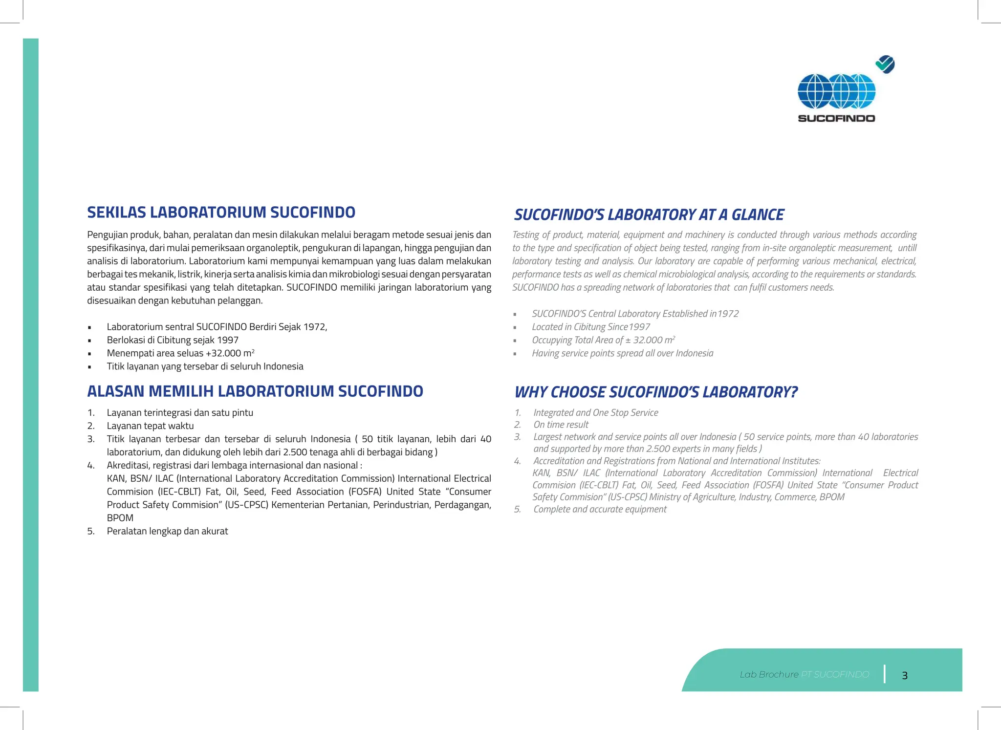 Laboratory-Brochure-SUCOFINDO.pdf HARGA PENAWARAN SUCOFINDO | PDF
